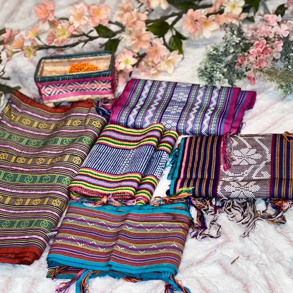 Other | Vintage Handmade S Tais Scarf Cloth Brightly Colored Timor ...